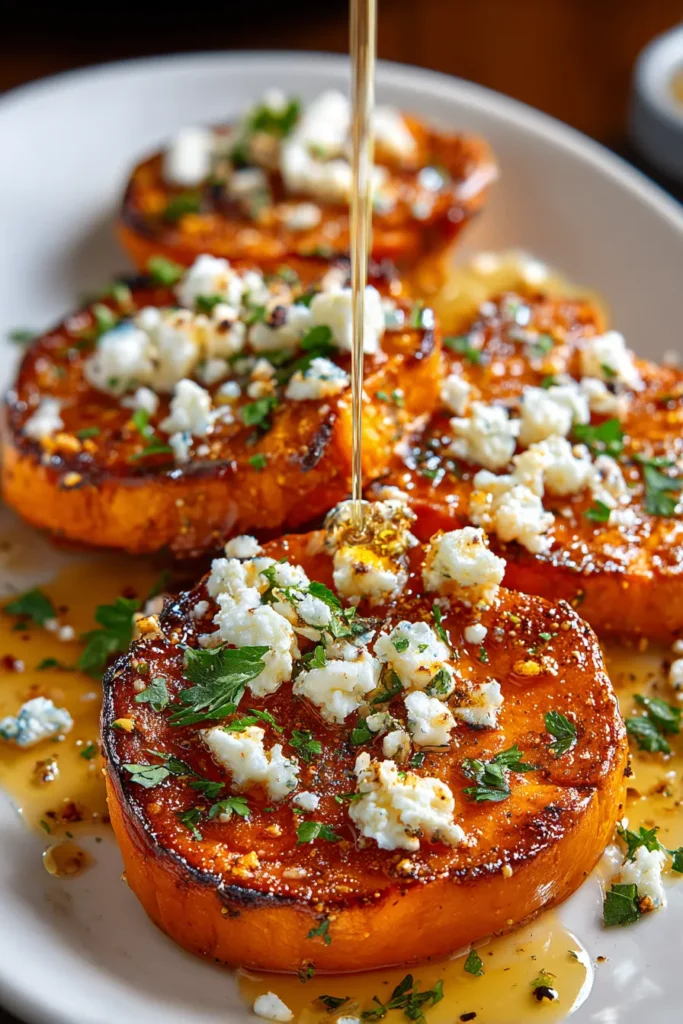 Roasted Sweet Potato Rounds with Honey & Feta – Daniel Recipes